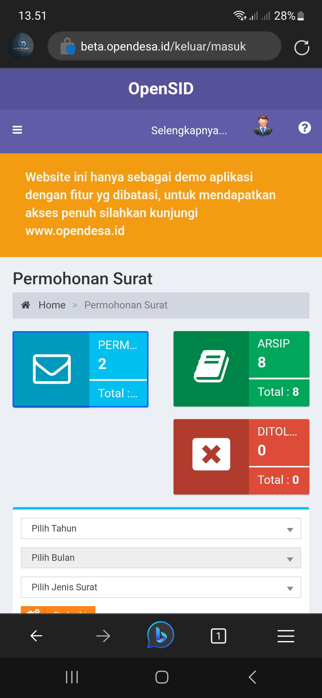 Bug/error: Tampilan arsip surat belum rapi · Issue #6693 · OpenSID/OpenSID · GitHub