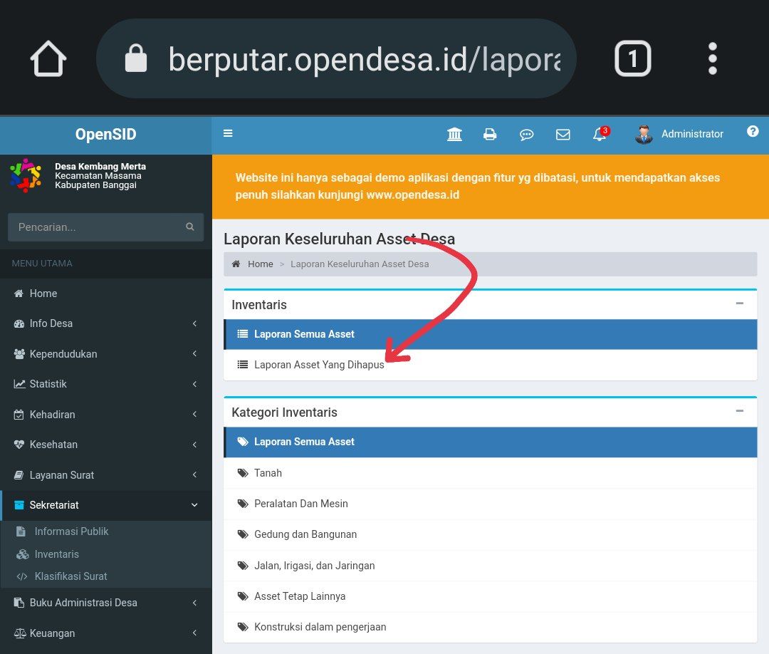 Bugerror Halaman Laporan Aset Yang Dihapus Berantakan · Issue 6995 · Opensidopensid · Github 3548
