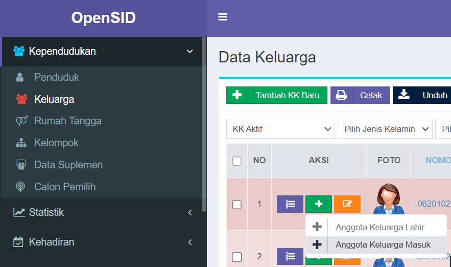 Bug/error: Belum tersedia pilihan Penduduk Sudah Ada pada Aksi Tambah di Tabel Keluarga · Issue ...