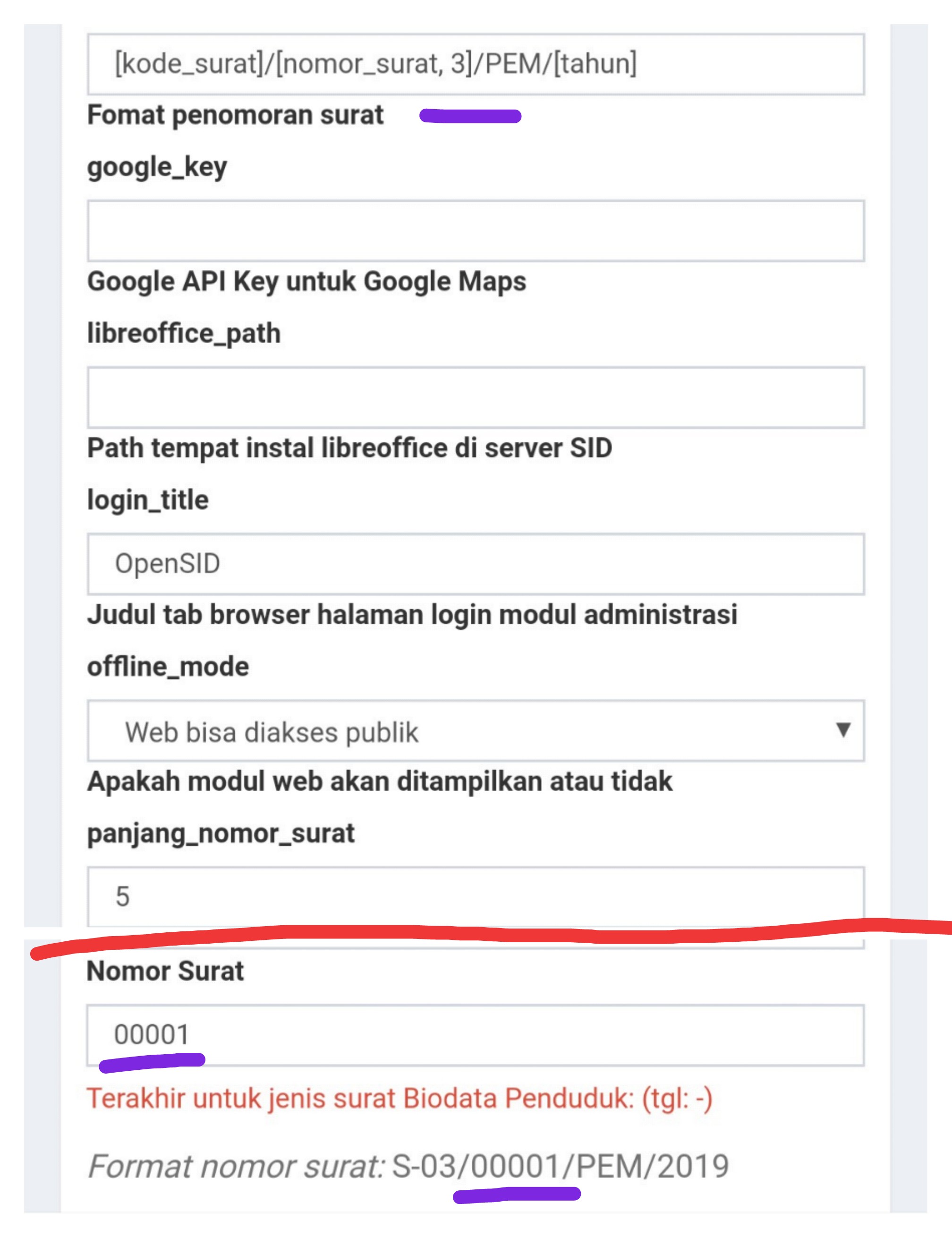 Double Fungsi pada Pengaturan Panjang Nomor Surat · Issue #2092 · OpenSID/OpenSID · GitHub