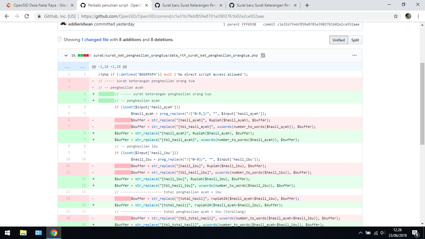 Surat baru Surat Keterangan Penghasilan Ayah · Issue #2072 · OpenSID/OpenSID · GitHub