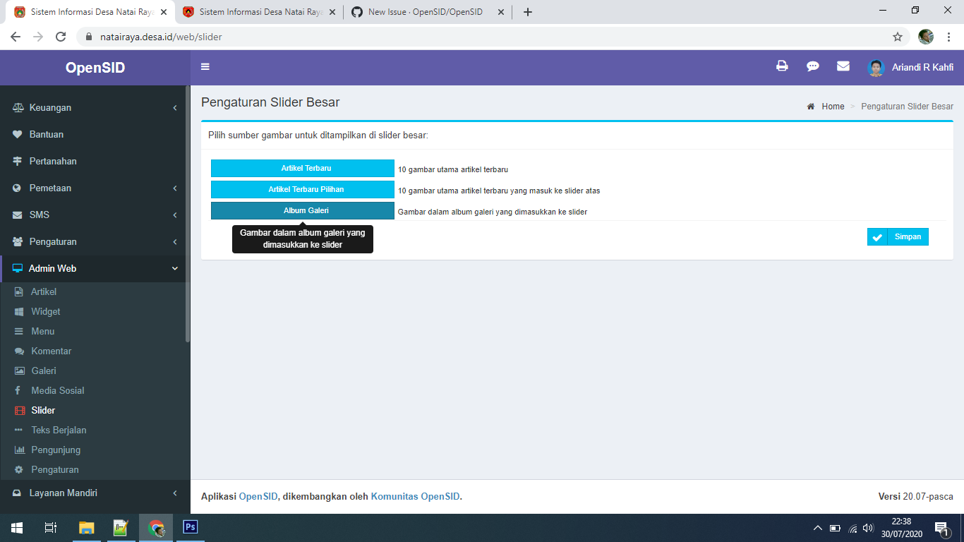 Tampilan Slider tidak Mengikuti Status Aktif/Tidak nya Gambar · Issue #3405 · OpenSID/OpenSID ...
