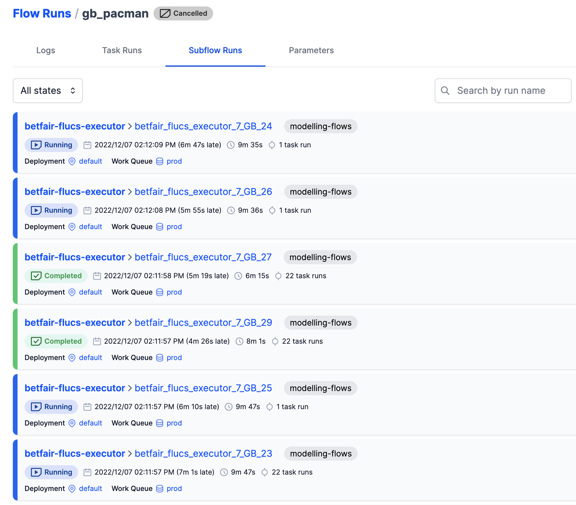 Flow state filter does not filter for `Subflow Runs` · Issue #7795 · PrefectHQ/prefect · GitHub