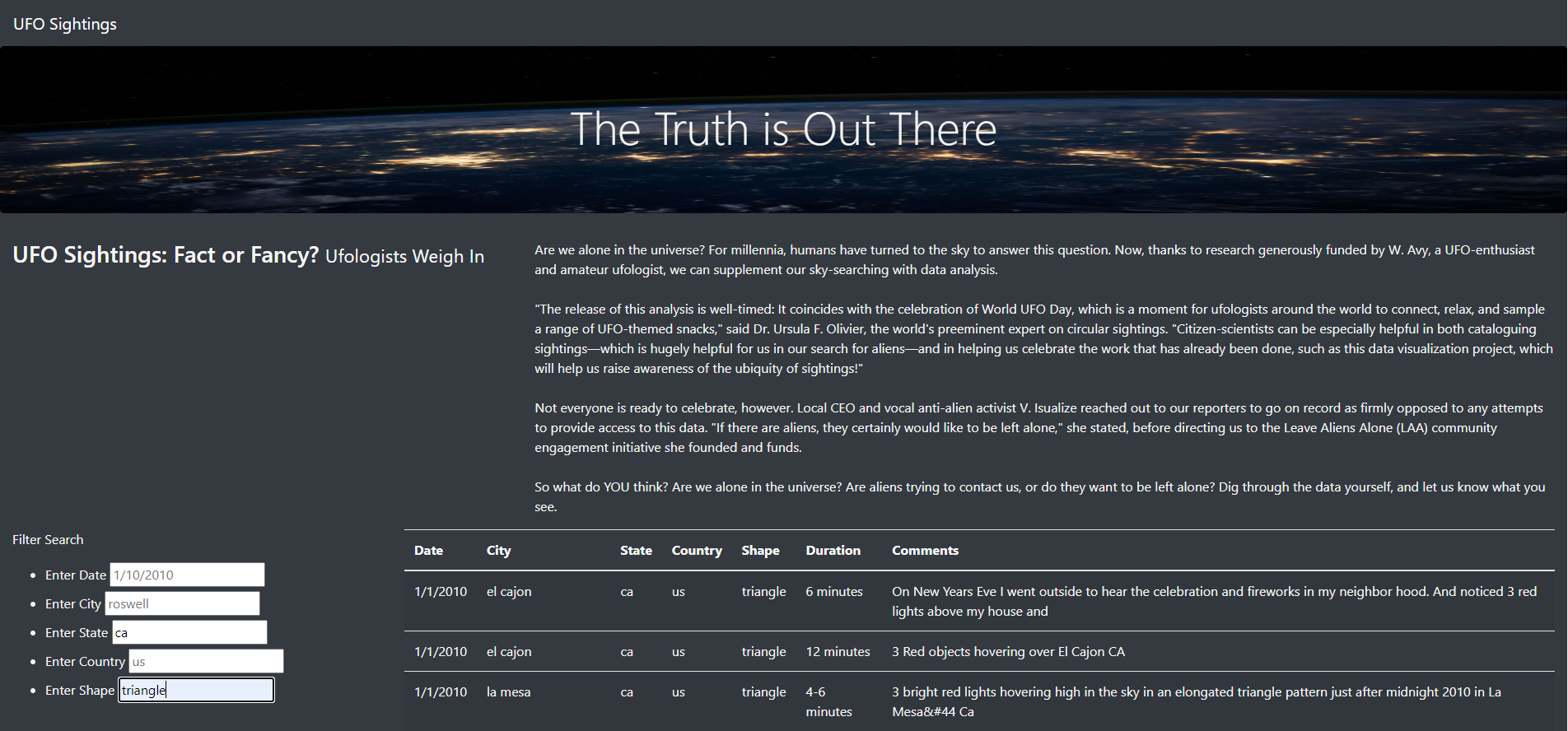 GitHub - D1am0ndDude/UFOs