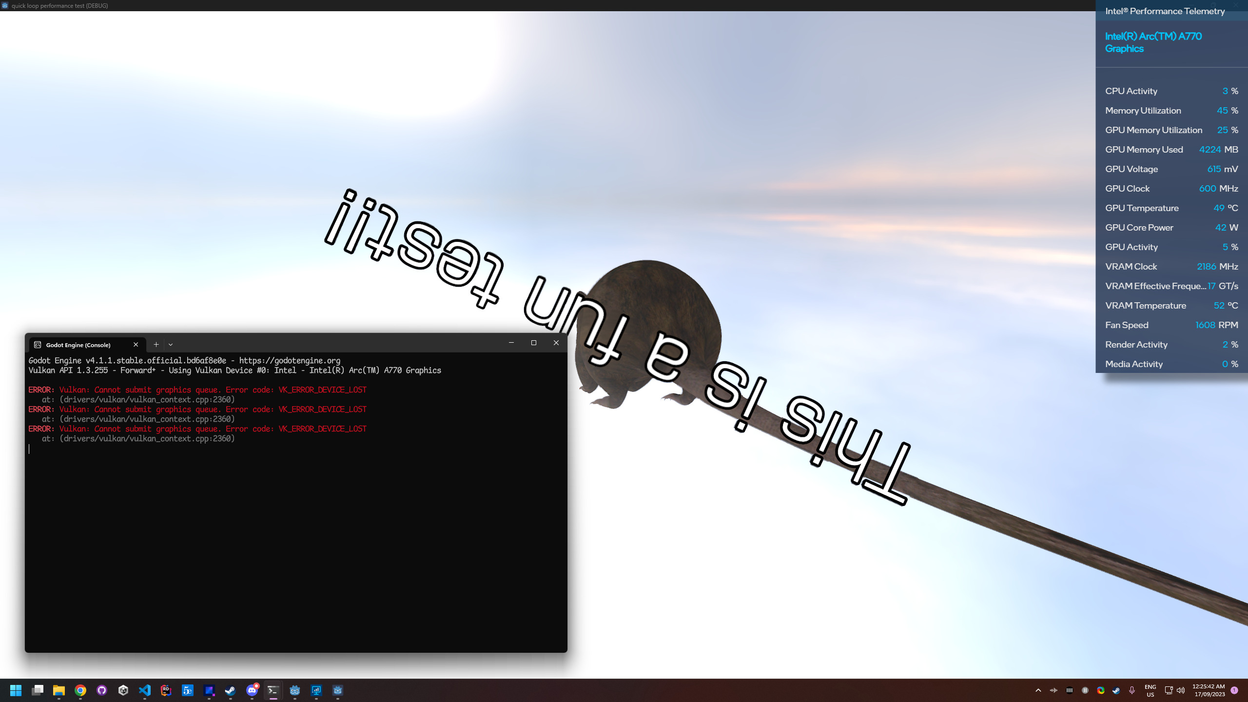 Godot (4.1.1) losses vulkan device with Intel Arc · Issue #512 · IGCIT/Intel-GPU-Community-Issue ...