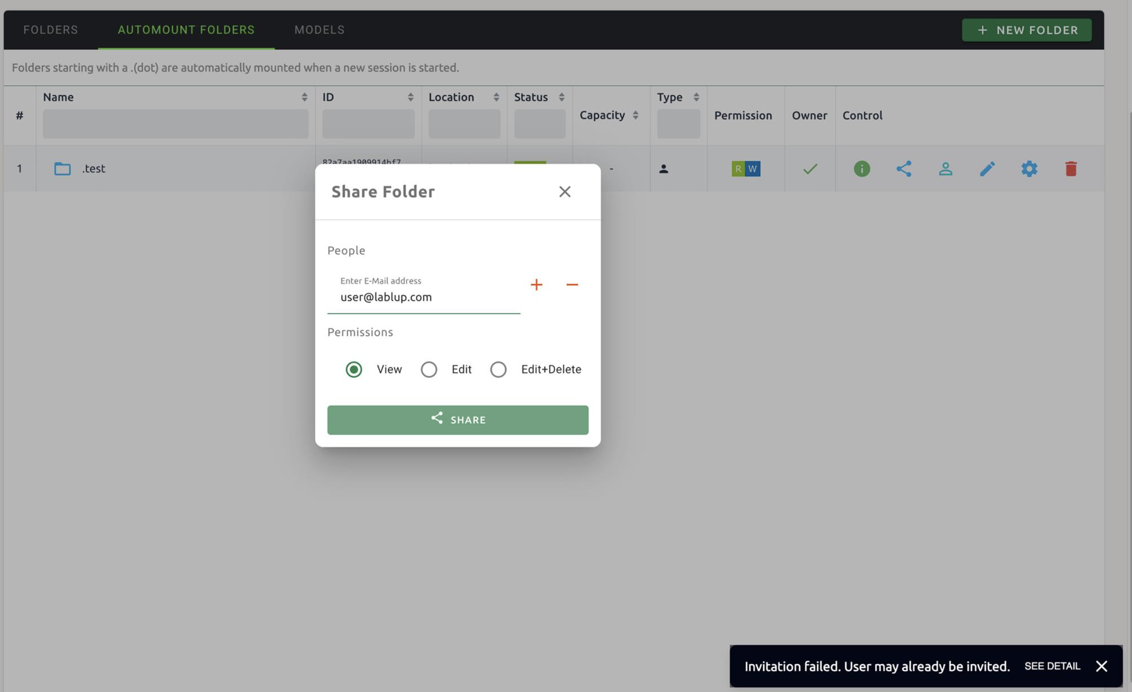 Let's show correct error msg when sharing vfolder fails · Issue #1667 · lablup/backend.ai-webui ...