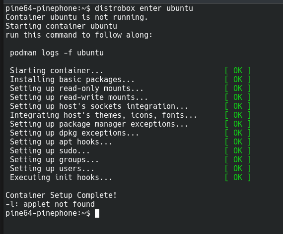 [Error] Entering Alpine Linux container fails, "-l: applet not found" · Issue #576 · 89luca89 ...
