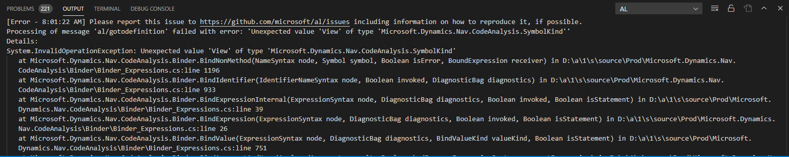 Processing of message failed with error: · Issue #6312 · microsoft/AL · GitHub