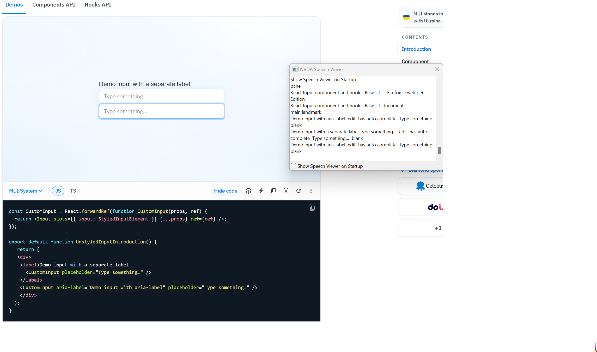 [base-ui][Input] Missing label impacting WCAG 3.3.2 · Issue #39089 · mui/material-ui · GitHub