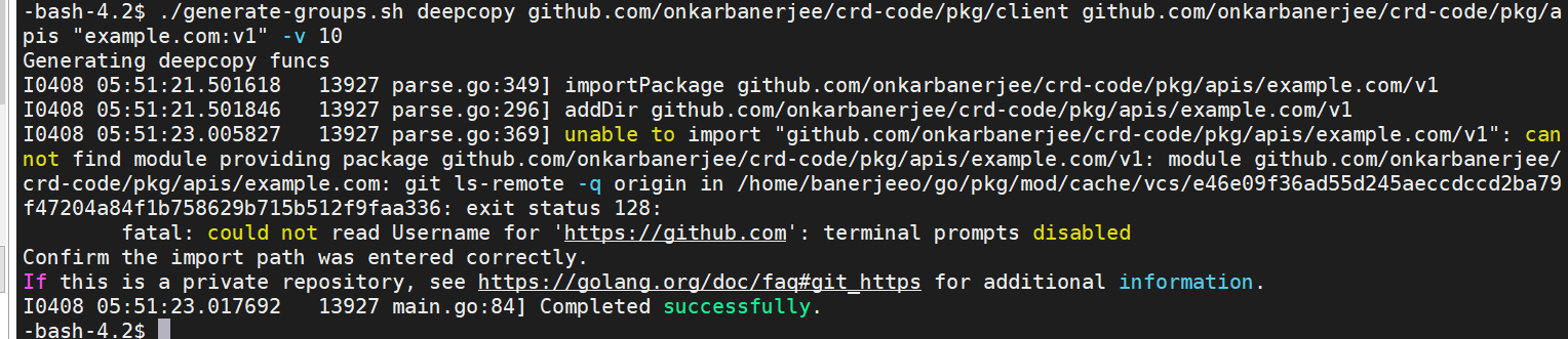 Code Gen Not Generating The Files · Issue 123 · Kubernetes Code Generator · Github