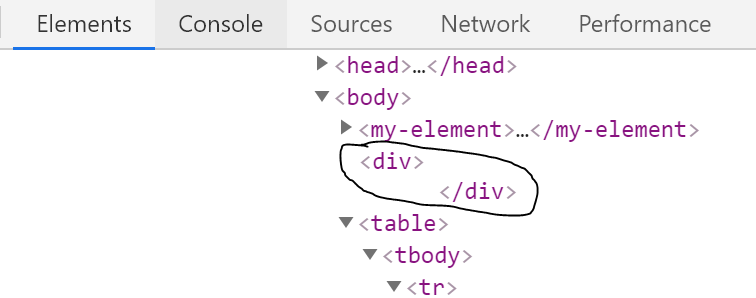 Table and slot element doesn't render elements · Issue #642 · lit/lit-element · GitHub