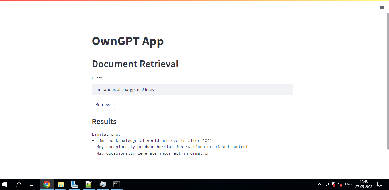 GitHub - aviggithub/OwnGPT: Create Own ChatGPT with your documents ... GitHub - aviggithub/OwnGPT: Create Own ChatGPT with your documents ...