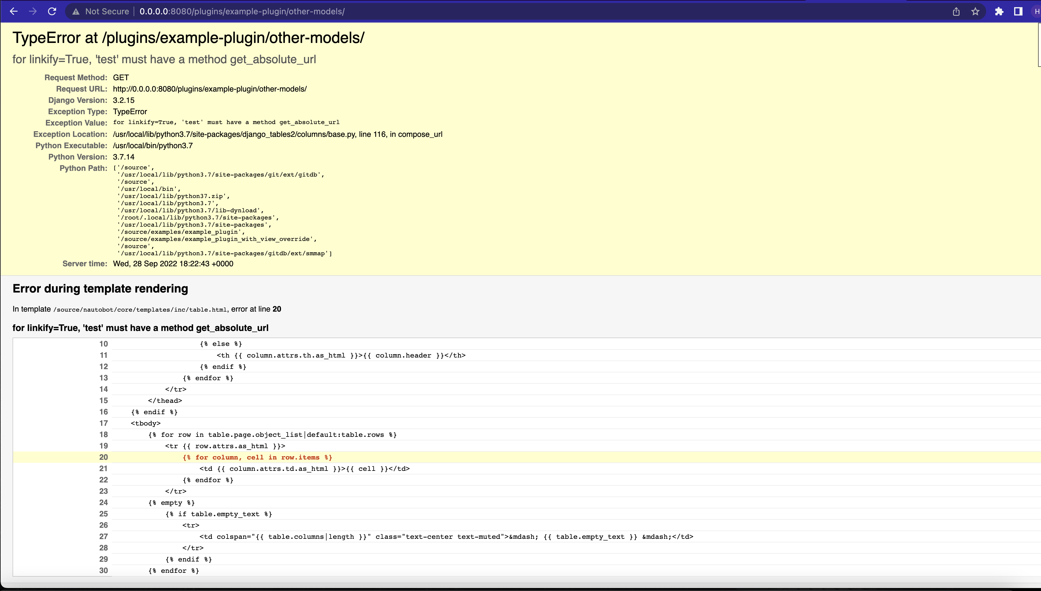 Unable to create a new instance of Other Models in Nautobot Example Plugin · Issue #2526 ...