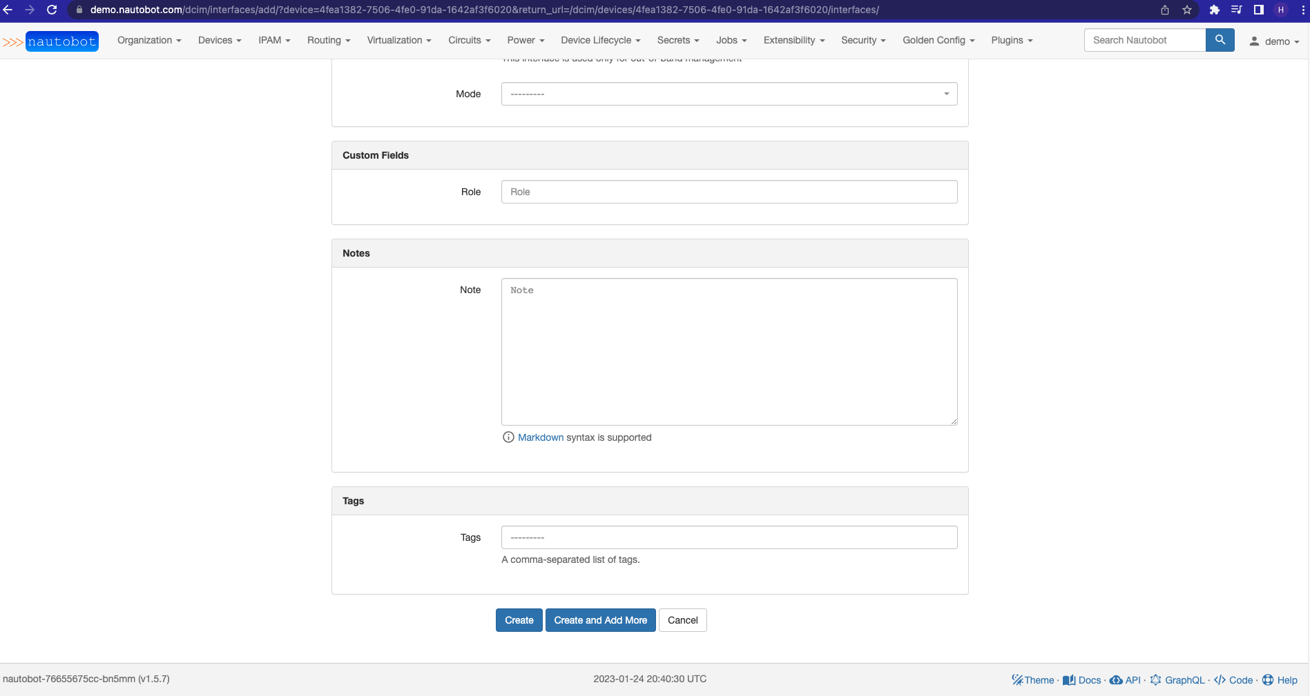 Interface Edit Form Buttons are misaligned · Issue #3155 · nautobot/nautobot · GitHub