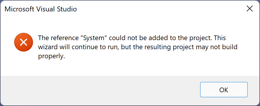 Reference "System" could not be added to project · Issue #2057 · dotnet ...