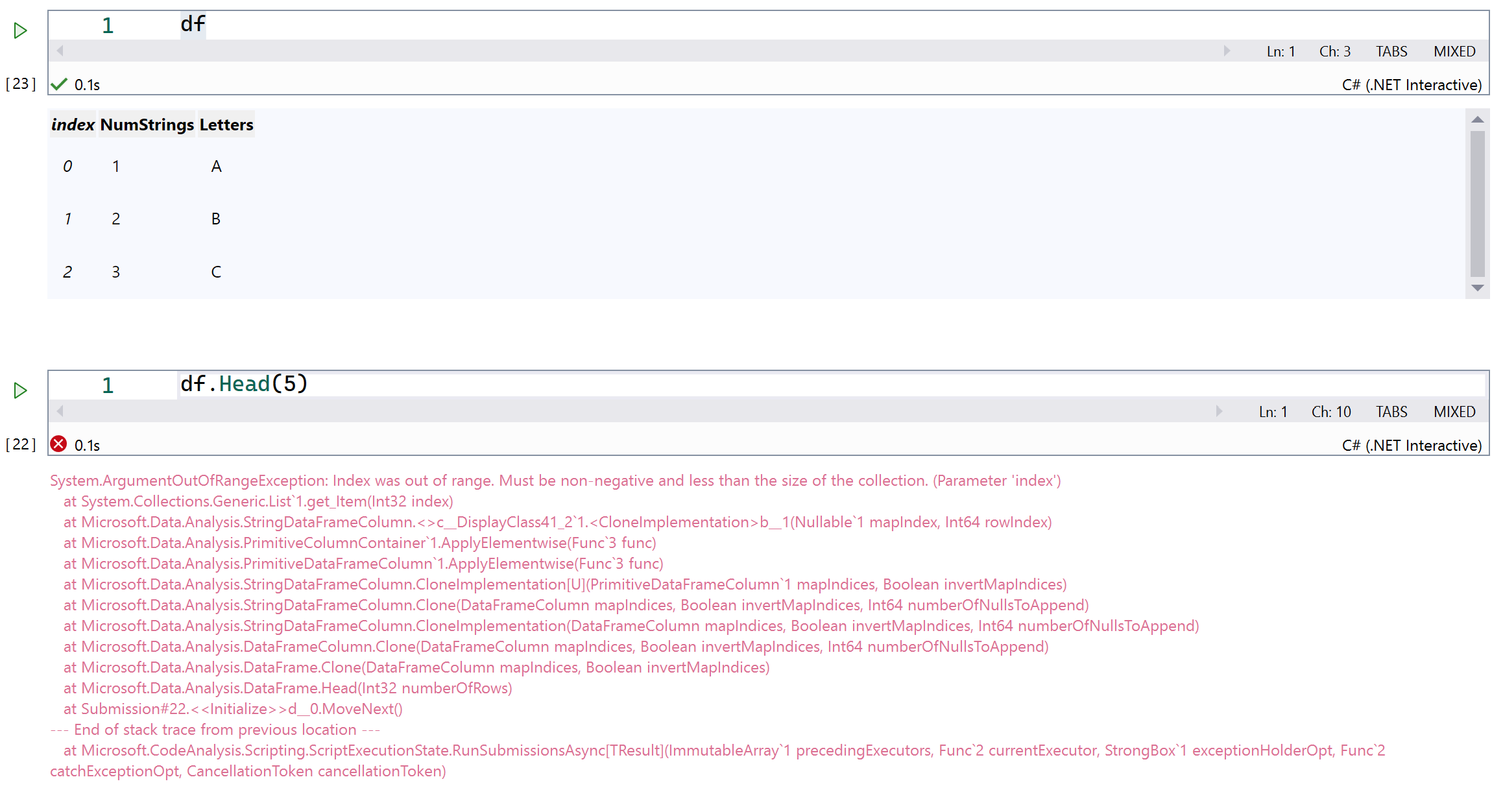 [DataFrame] Head should return min(DF length, param) · Issue #6275 · dotnet/machinelearning · GitHub