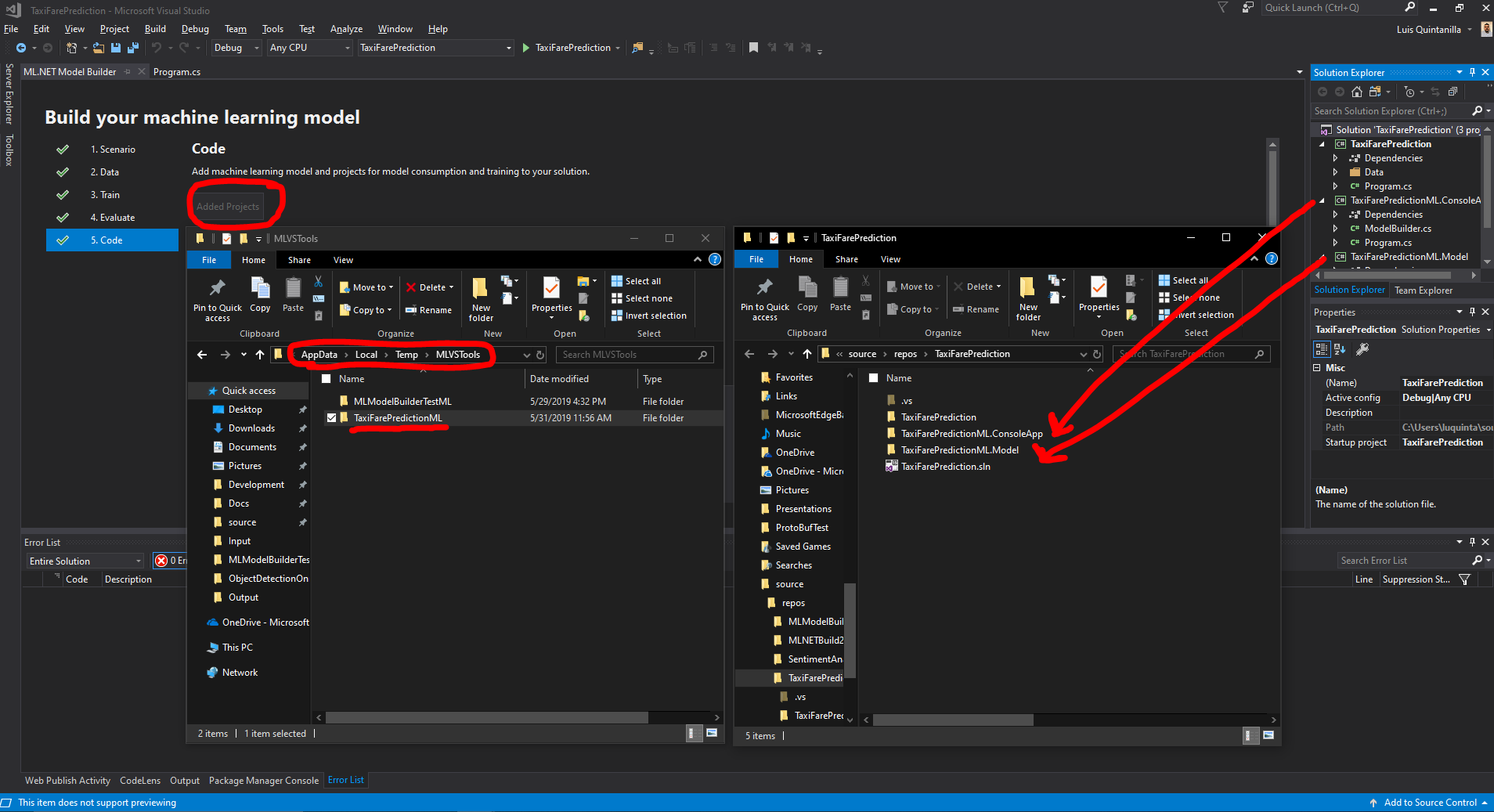 Generated Code Projects Stored In Two Places · Issue 68 · Dotnetmachinelearning Modelbuilder 