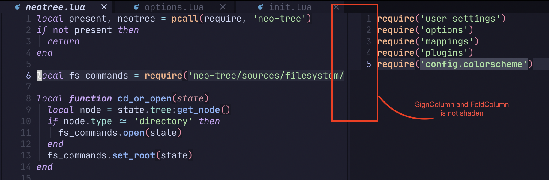 SignColumn and FoldColumn is not shading · Issue #259 · catppuccin/nvim ...