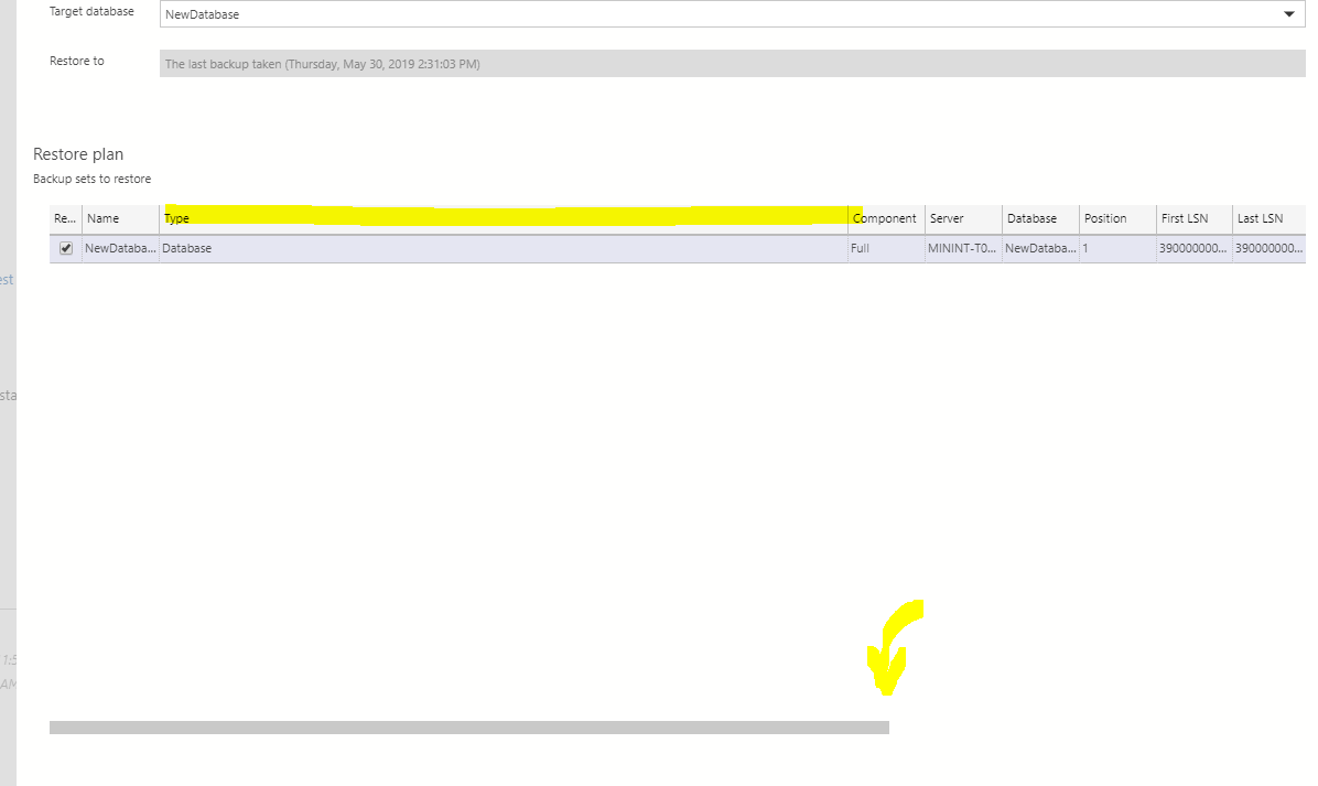 Restore Wizard Needs Horizontal Scrollbar when Resizing Columns · Issue #5071 · microsoft ...