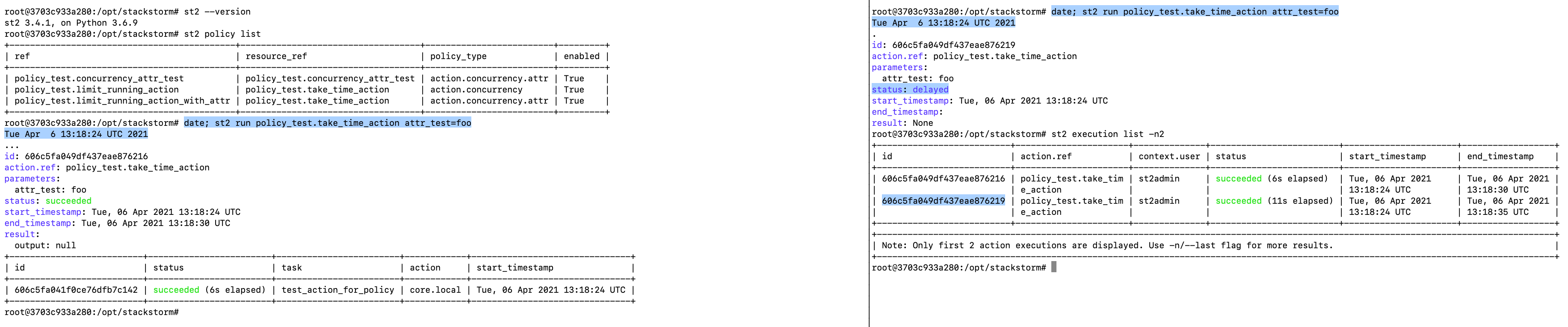 The "action.concurrency.attr" typed policy won't be applied when another "action.concurrency ...