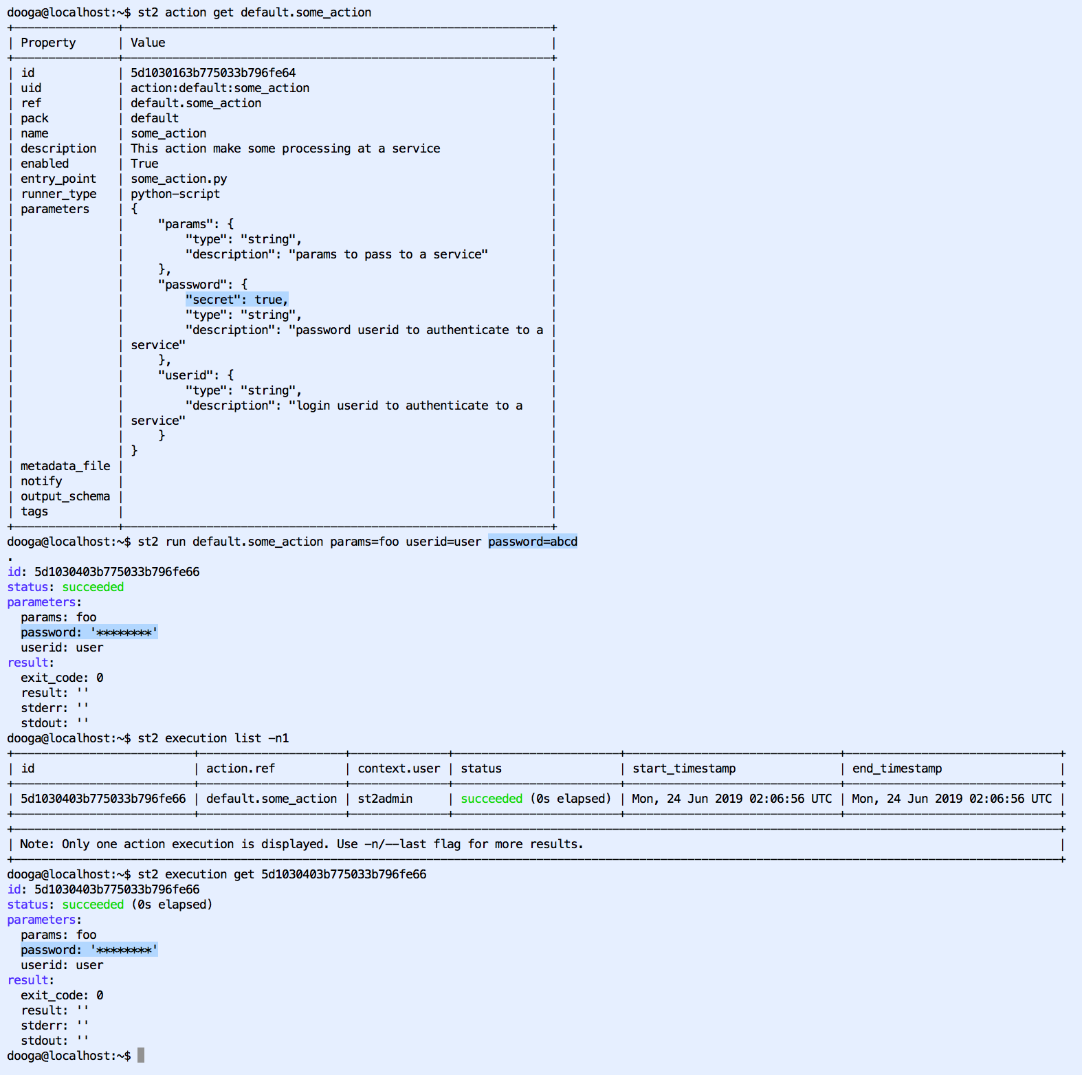 Are there any ways to configure to conceal specific action parameters from execution history ...