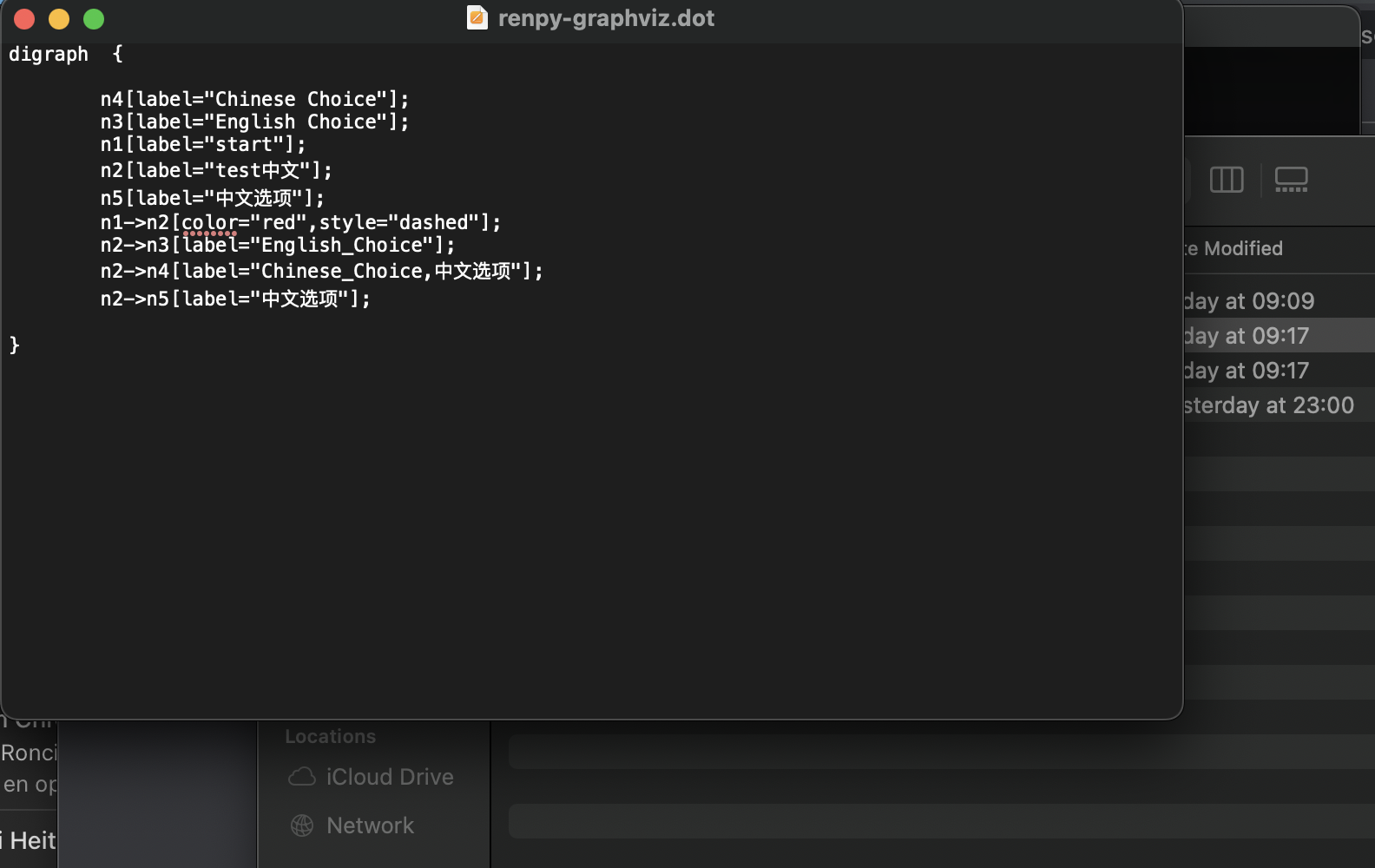 Chinese menu can't display properly · Issue #23 · EwenQuim/renpy-graphviz · GitHub