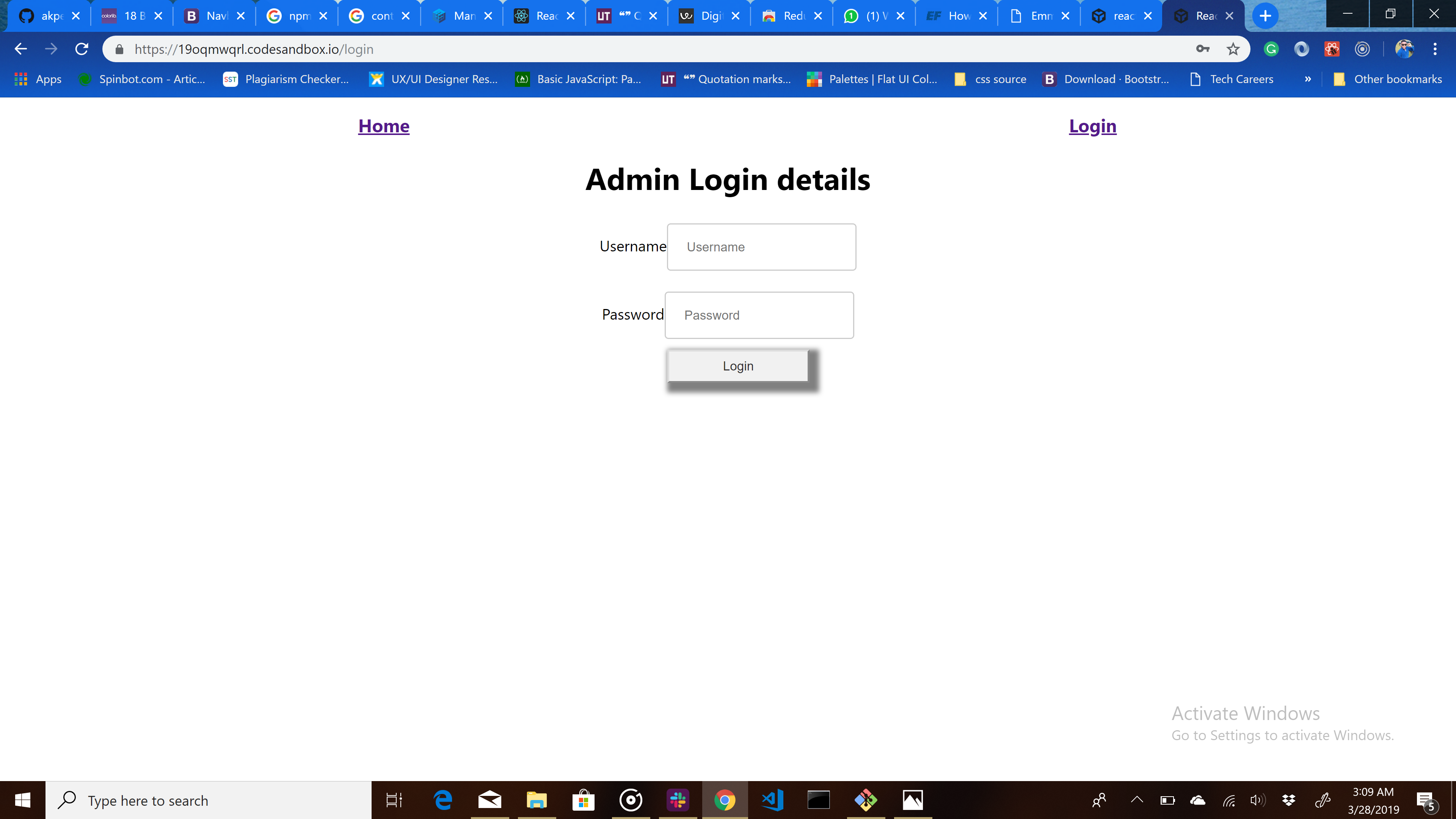 reactvalidation - Codesandbox