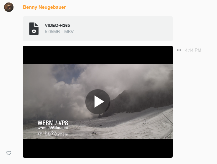 h265 videos should not be embedded when they can't be played · Issue ...
