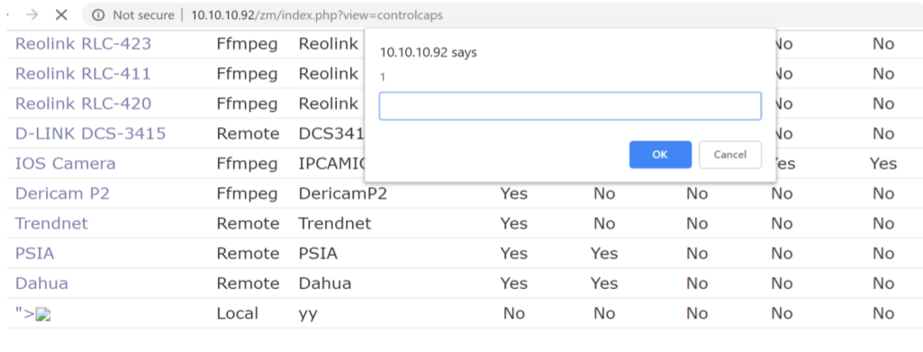 Stored Self-Cross Site Scripting (XSS) - controlcaps.php · Issue #2445 · ZoneMinder/zoneminder ...