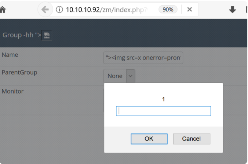 Self - Stored Cross Site Scripting(XSS) - group.php · Issue #2454 · ZoneMinder/zoneminder · GitHub