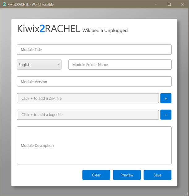GitHub - worldpossible/Kiwix2RACHEL: A Windows utility to build RACHEL modules for use with ...