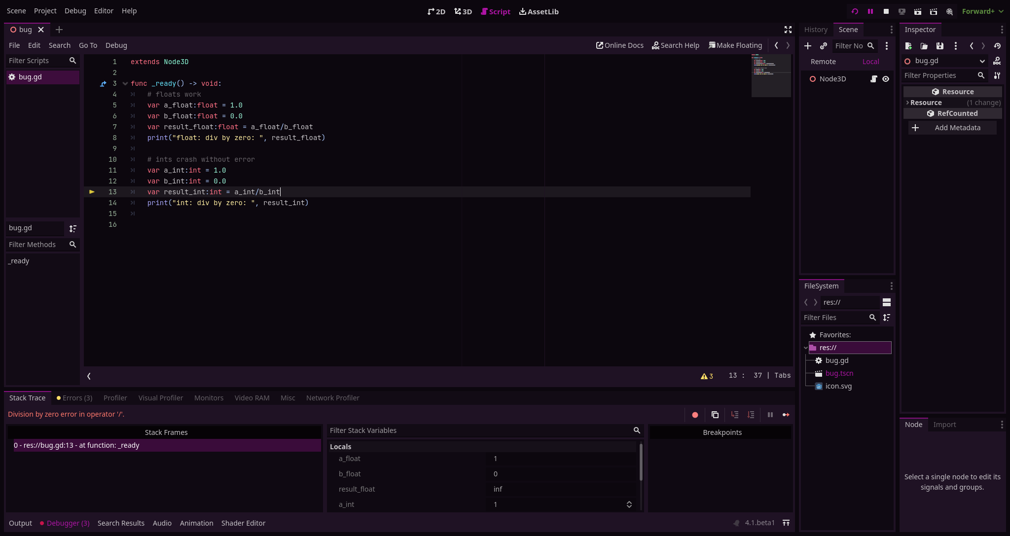 Division by zero crashes editor and builds instead of logging error message · Issue #83308 ...