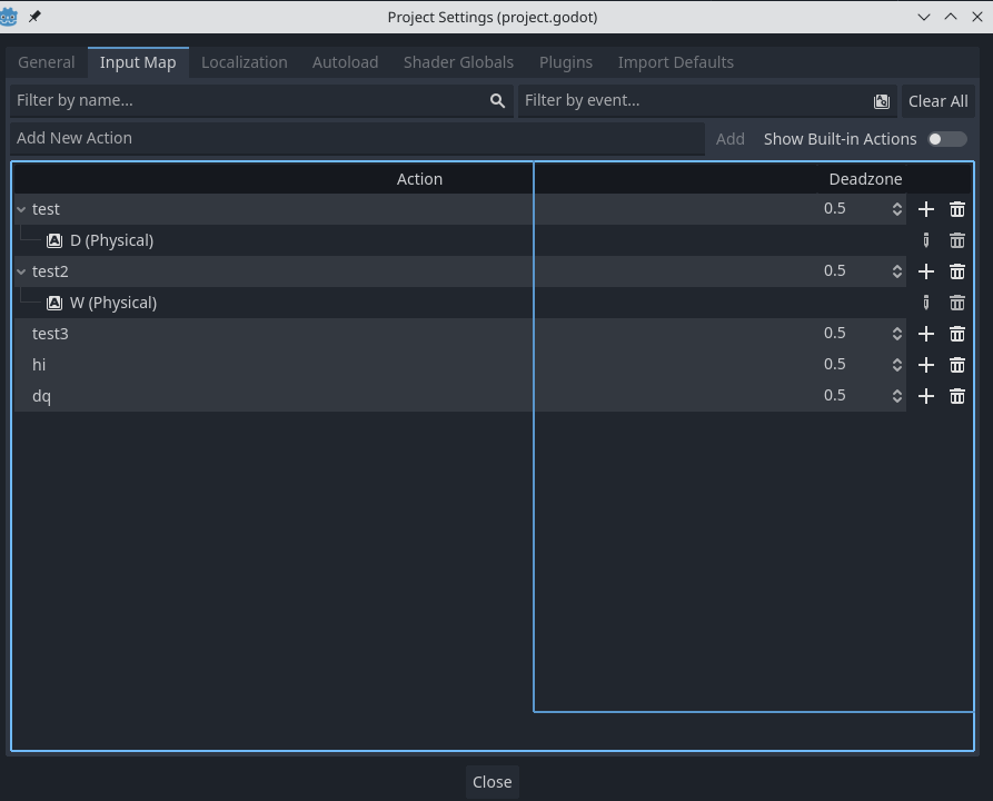 When adding a new action in the Input Map tab, all closed inputs will reopen · Issue #84295 ...