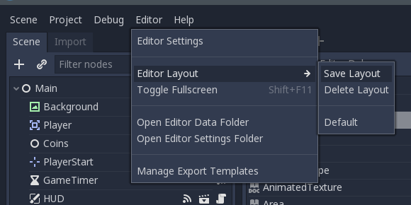 Main Editor: add the ability to save/restore layout across projects · Issue #26031 · godotengine ...