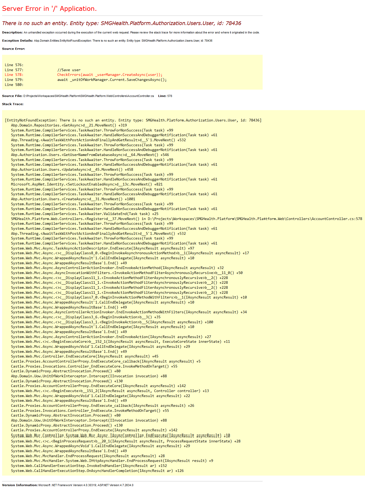 UserId not found exception when creating a user · Issue #3499 · aspnetboilerplate ...