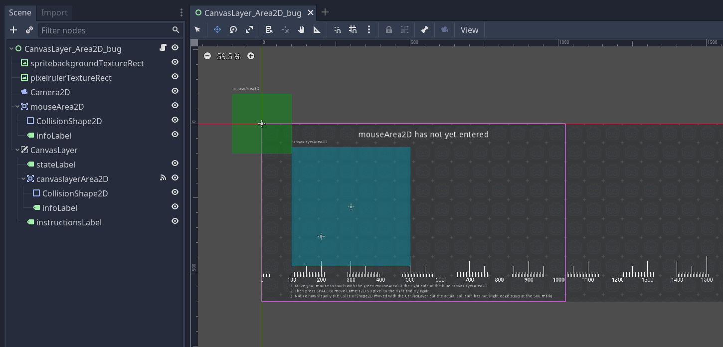 CanvasLayer moves Area2D collision only visually, but not actually · Issue #58514 · godotengine ...