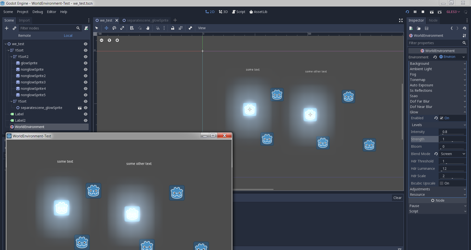 WorldEnvironment Node Glow works in Editor but not when running · Issue #27616 · godotengine ...