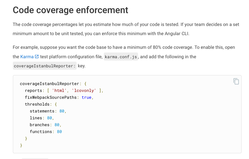 Docs: Update testing coverage guide · Issue #41188 · angular/angular ...