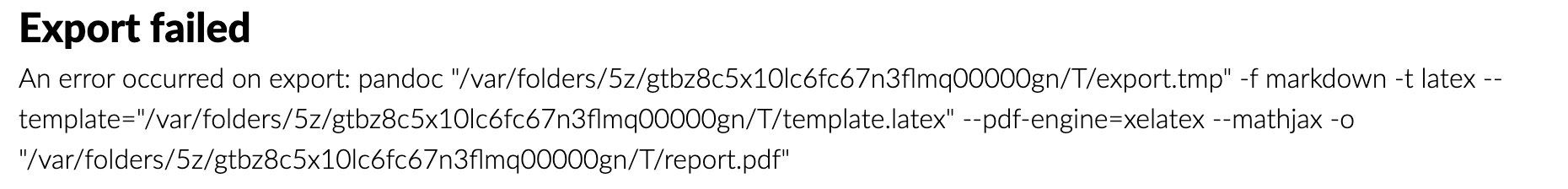 pandoc: $: openBinaryFile: does not exist (No such file or directory) · Issue #1537 · Zettlr ...