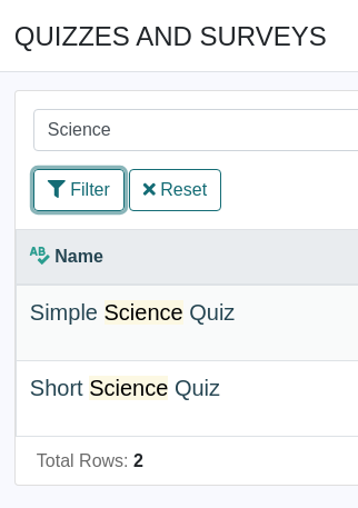 Filter in Quizzes and Surveys not working properly · Issue #2158 ...