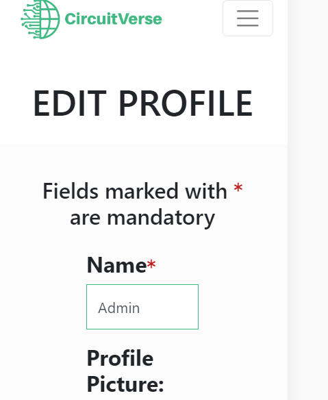 Fix Edit Profile page · Issue #1143 · CircuitVerse/CircuitVerse · GitHub