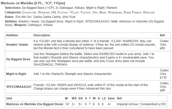 Xenos - Orks - Might is Right Fails to Update Ork Warboss Datasheet · Issue #9648 · BSData/wh40k ...