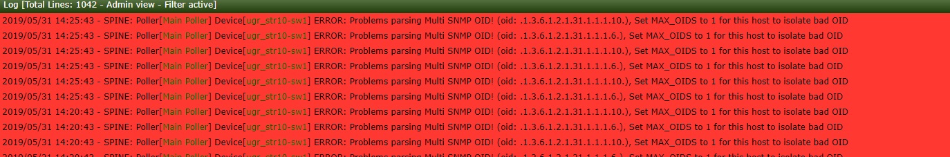 "ERROR: Problems parsing Multi SNMP OID!" after changed device description · Issue #2715 · Cacti ...