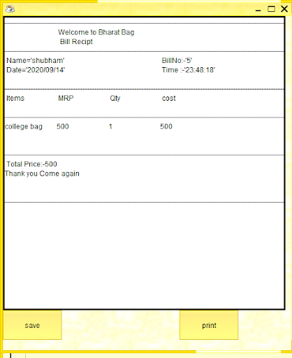 GitHub - ShubhamX12/Bag-Shop-billing-Software: I had created project ...