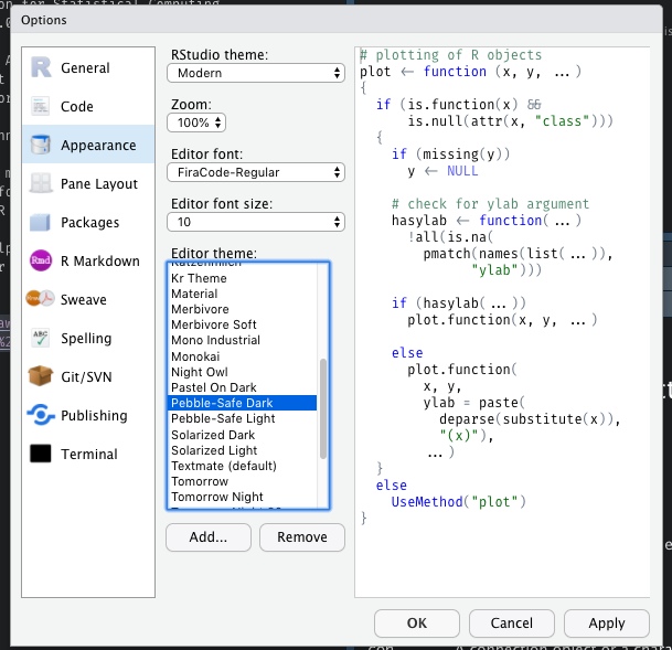 Cannot preview "Pebble-Safe" theme · Issue #4372 · rstudio/rstudio · GitHub