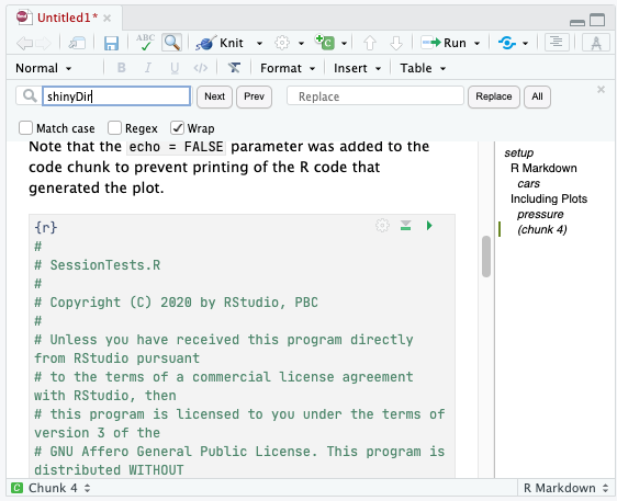 Visual editor does not scroll to search matches inside R code chunks · Issue #8298 · rstudio ...