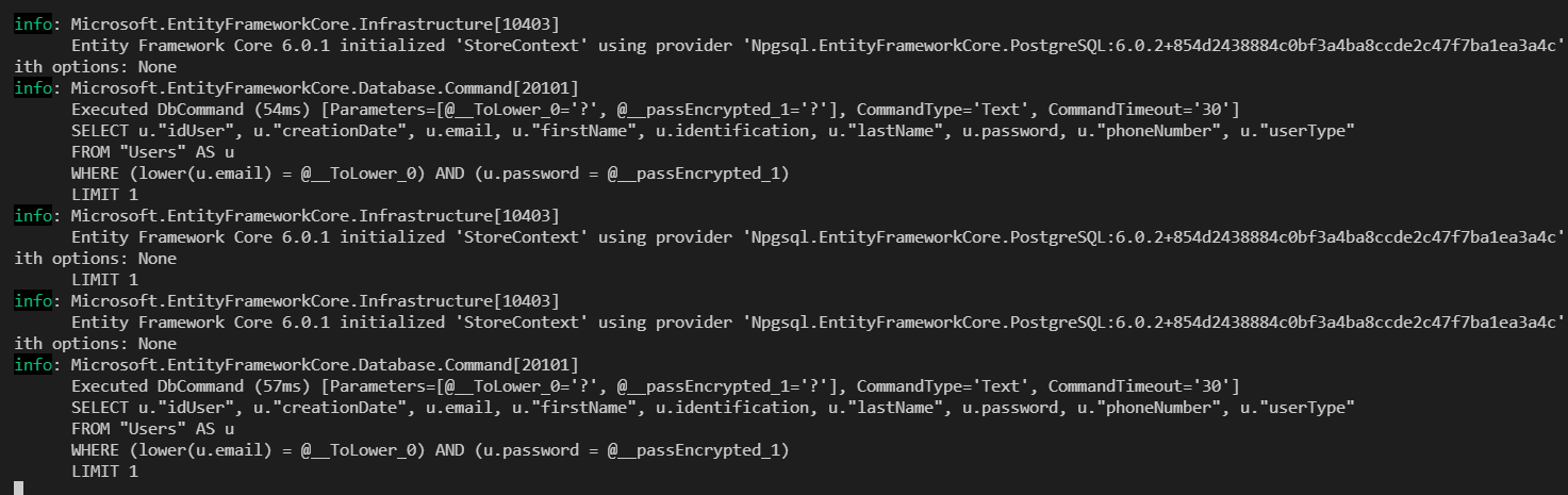 Consoles when request prints DB Commands · Issue #27212 · dotnet/efcore · GitHub