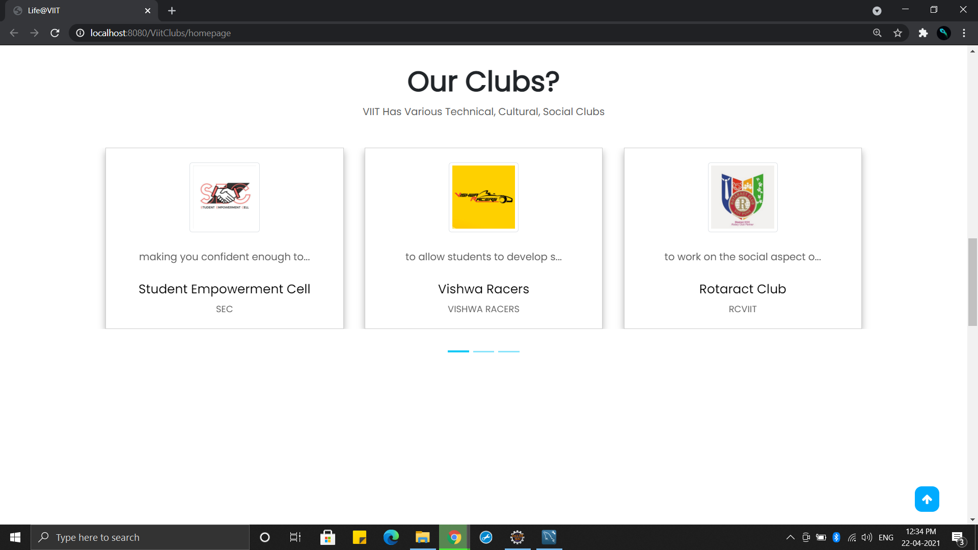 GitHub - rid17pawar/ViitClubs: College Clubs website is developed using JSP and Servlet ...