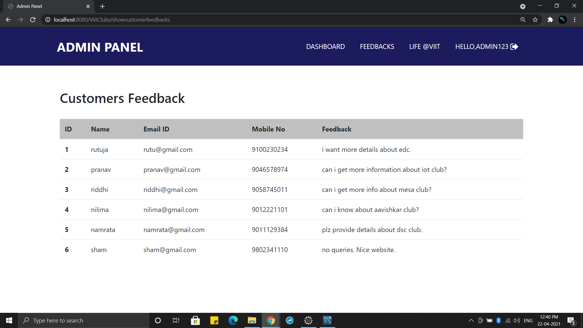GitHub - rid17pawar/ViitClubs: College Clubs website is developed using ...