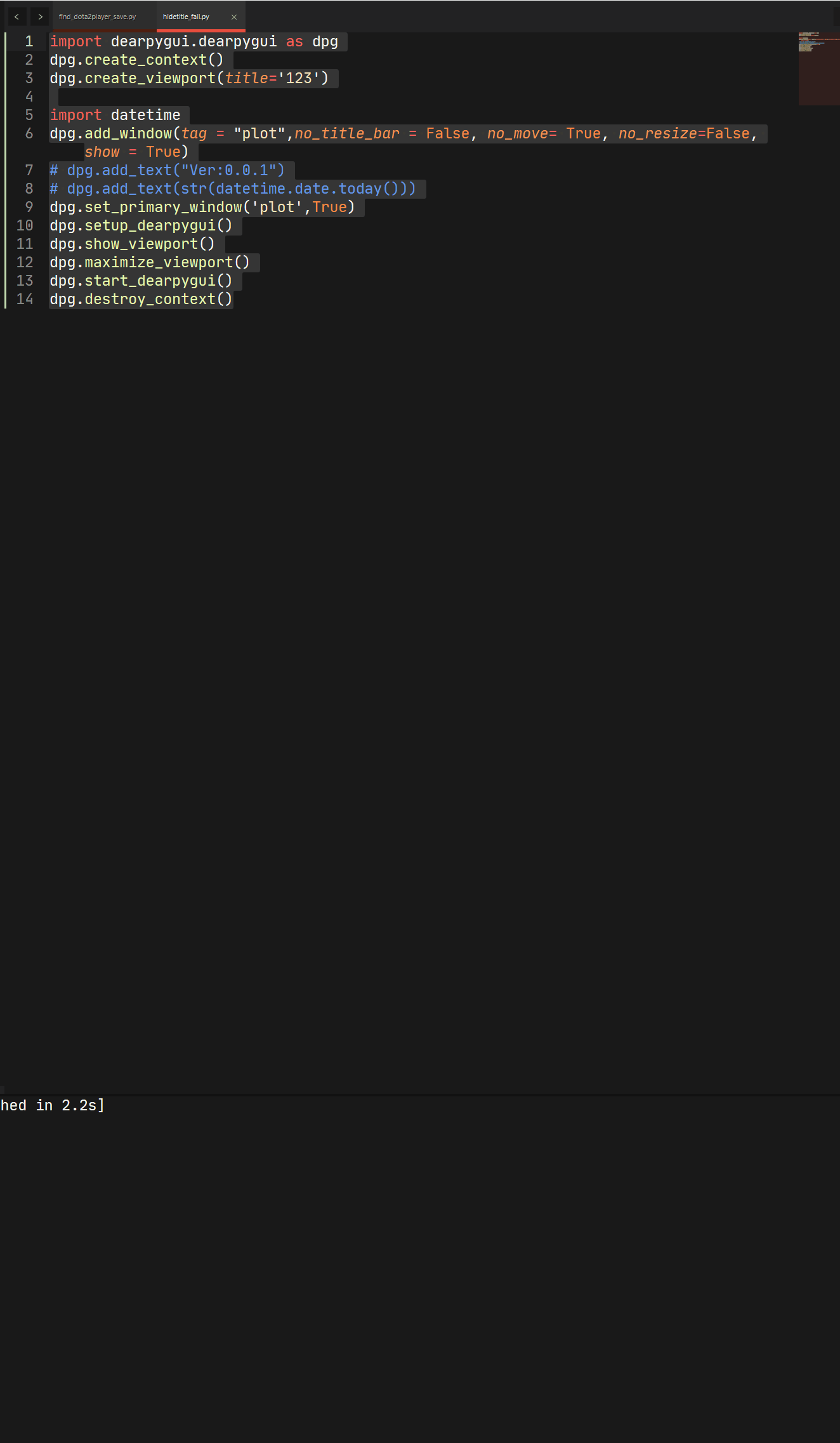 Hide Title Bar Ffail · Issue 1446 · Hoffstadt Dearpygui · Github